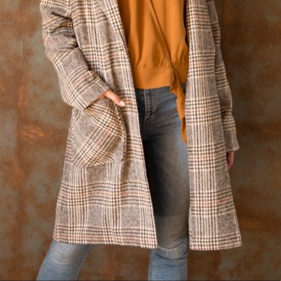 Jackets & Coats | Oversized Plaid Duster Blazer | Poshmark